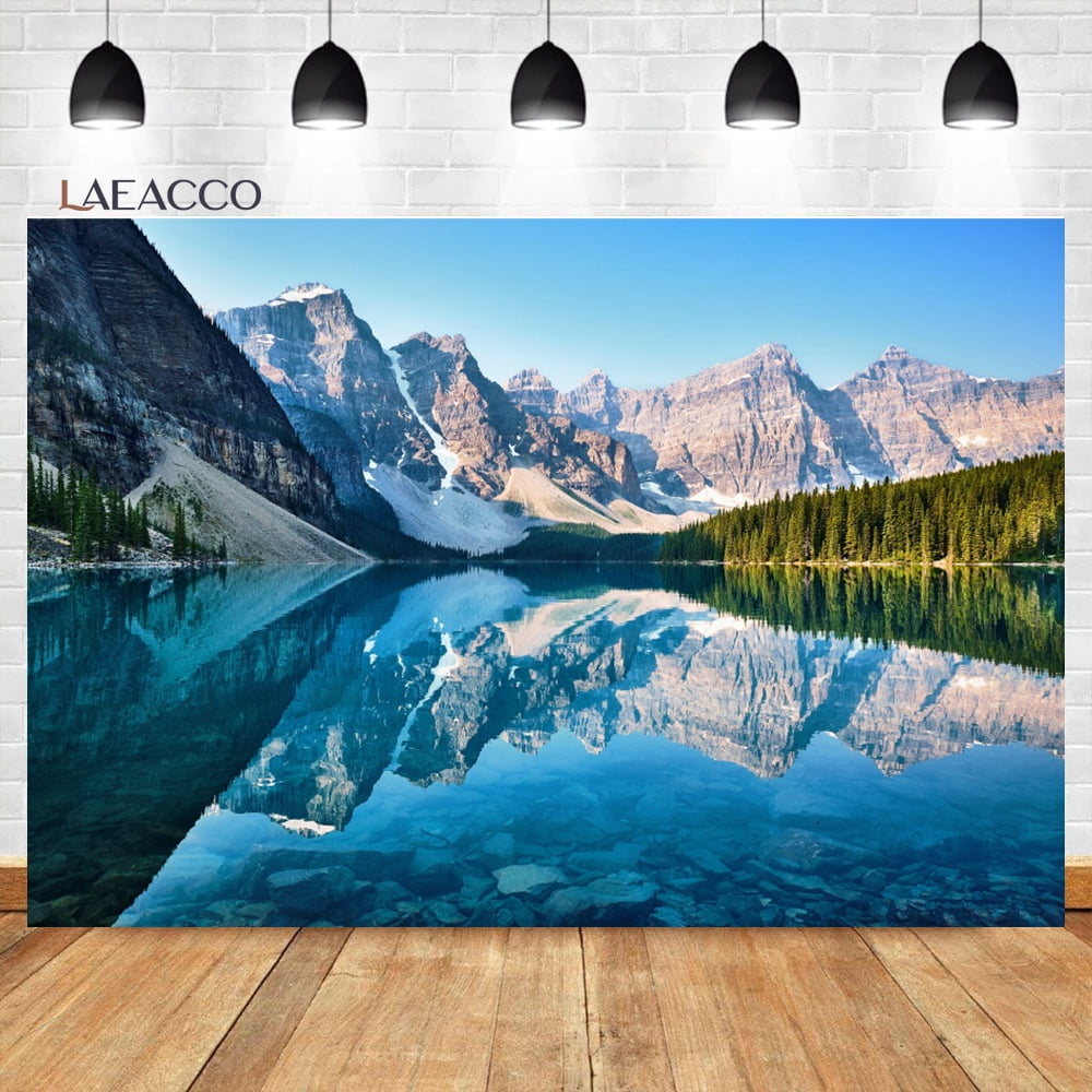 Mountain Lake Backdrop Banff National Park Scenery Forest Nature ...