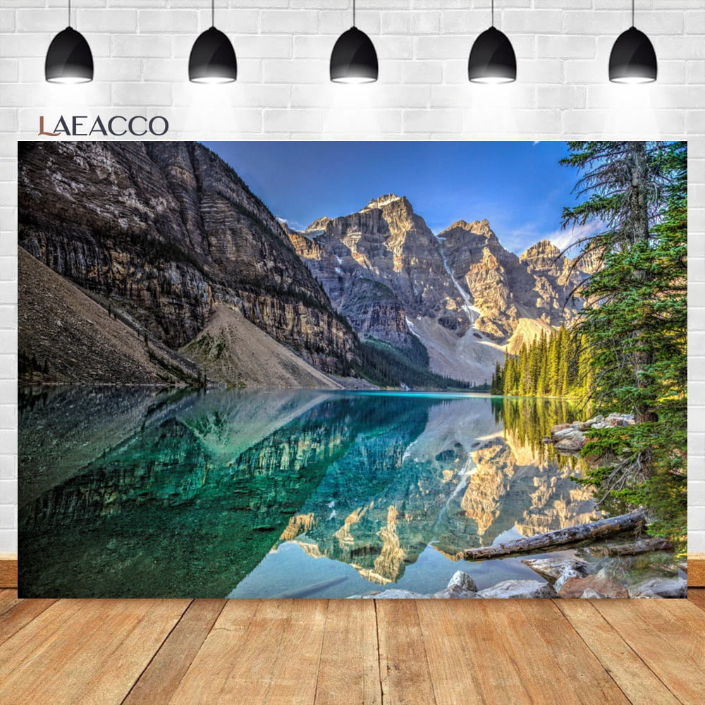 Mountain Lake Backdrop Banff National Park Scenery Forest Nature ...