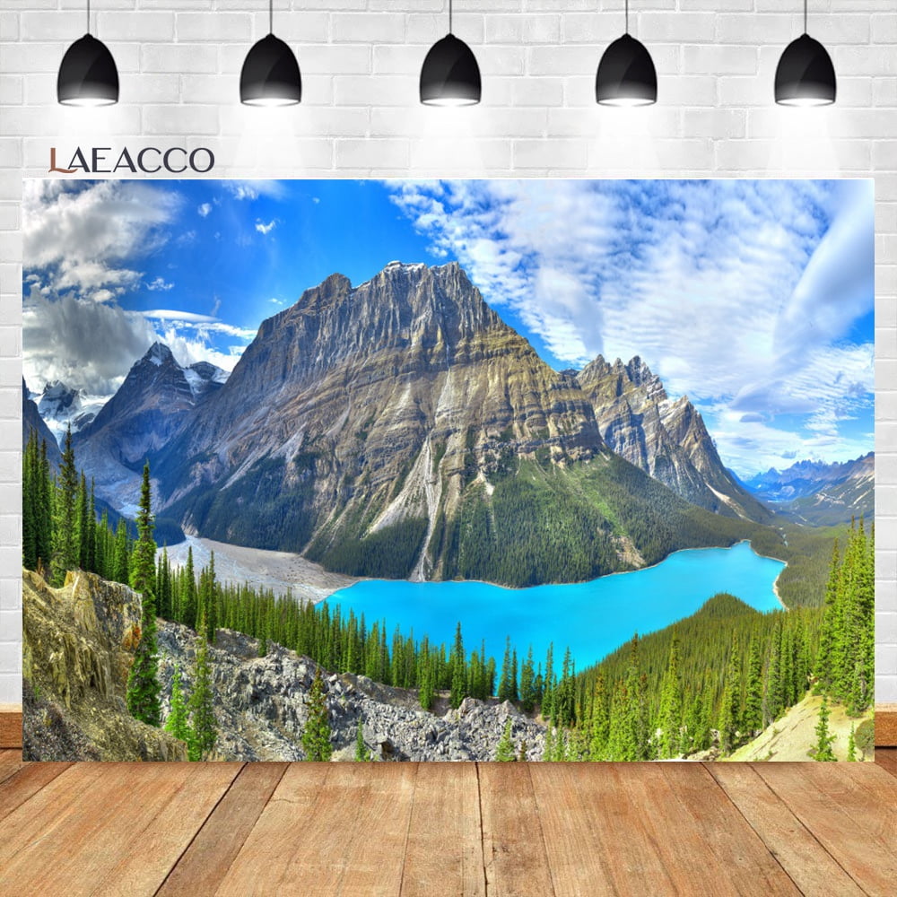 Mountain Lake Backdrop Banff National Park Scenery Forest Nature ...