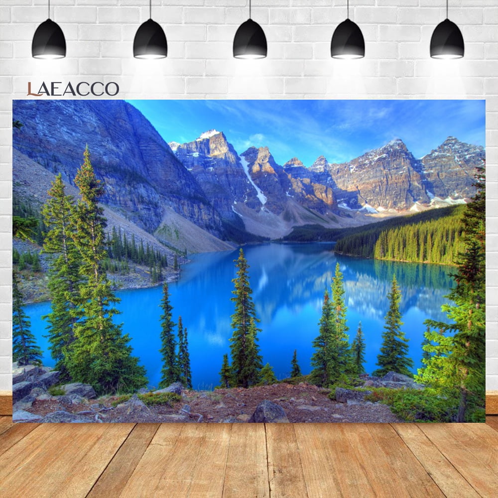 Mountain Lake Backdrop Banff National Park Scenery Forest Nature ...