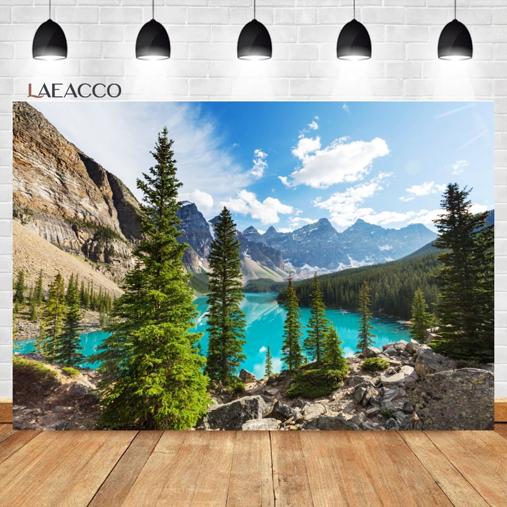 Mountain Lake Backdrop Banff National Park Scenery Forest Nature ...