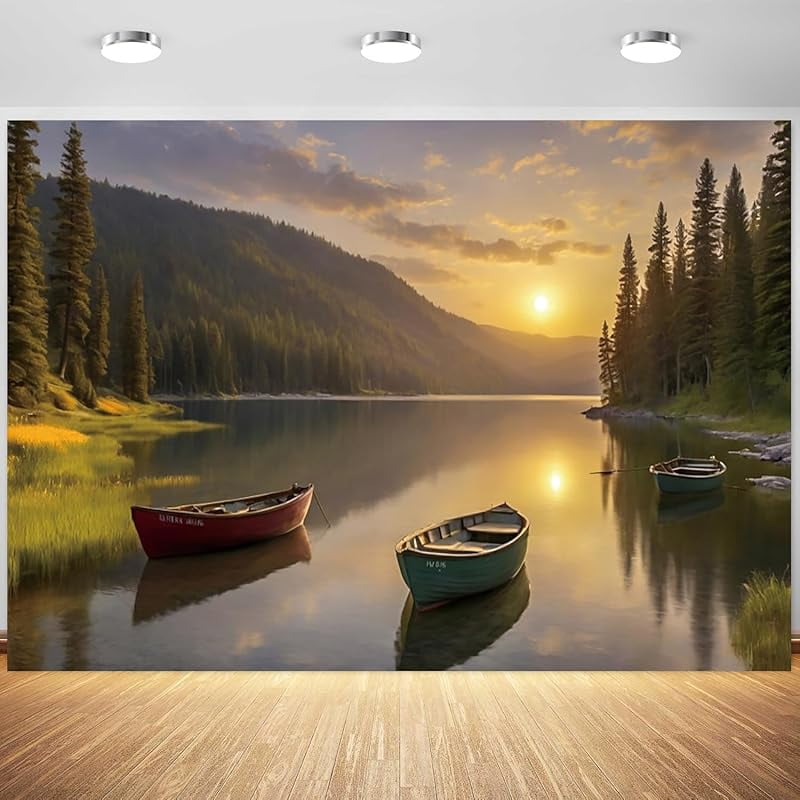 Mountain Lake Backdrop Forest Lake Nature Scenery Photography ...