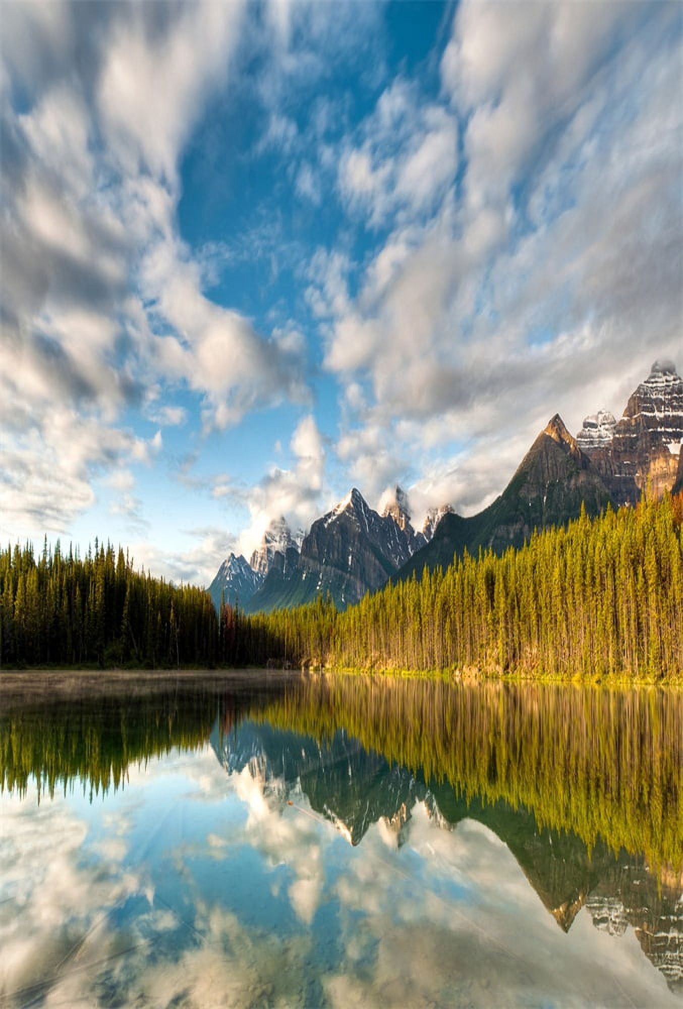 Mountain Lake Backdrop Woodland Green Jungle Forest Waterfall Nature ...