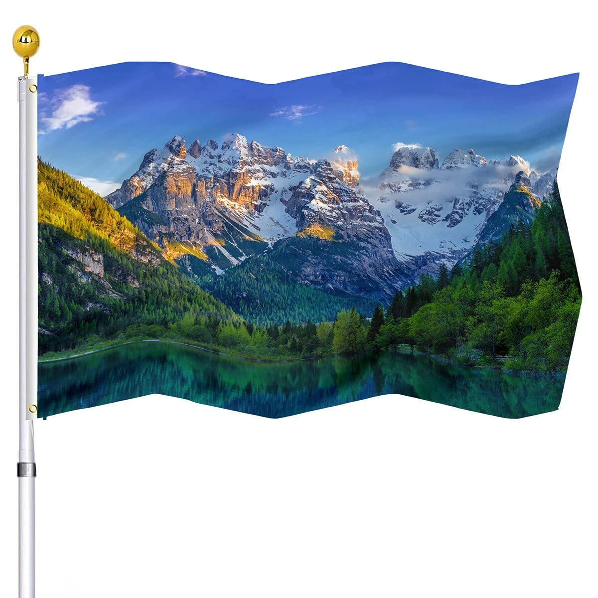 Mountain Lake Flag Double Stitched Banners with Brass Grommets Nature ...