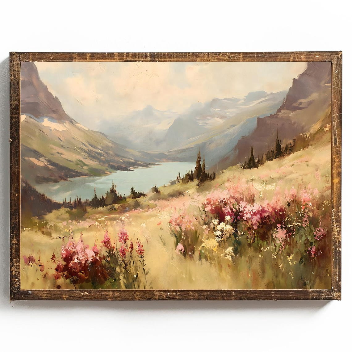 Mountain Landscape Cottagecore Wall Art Glacier National Park Poster ...
