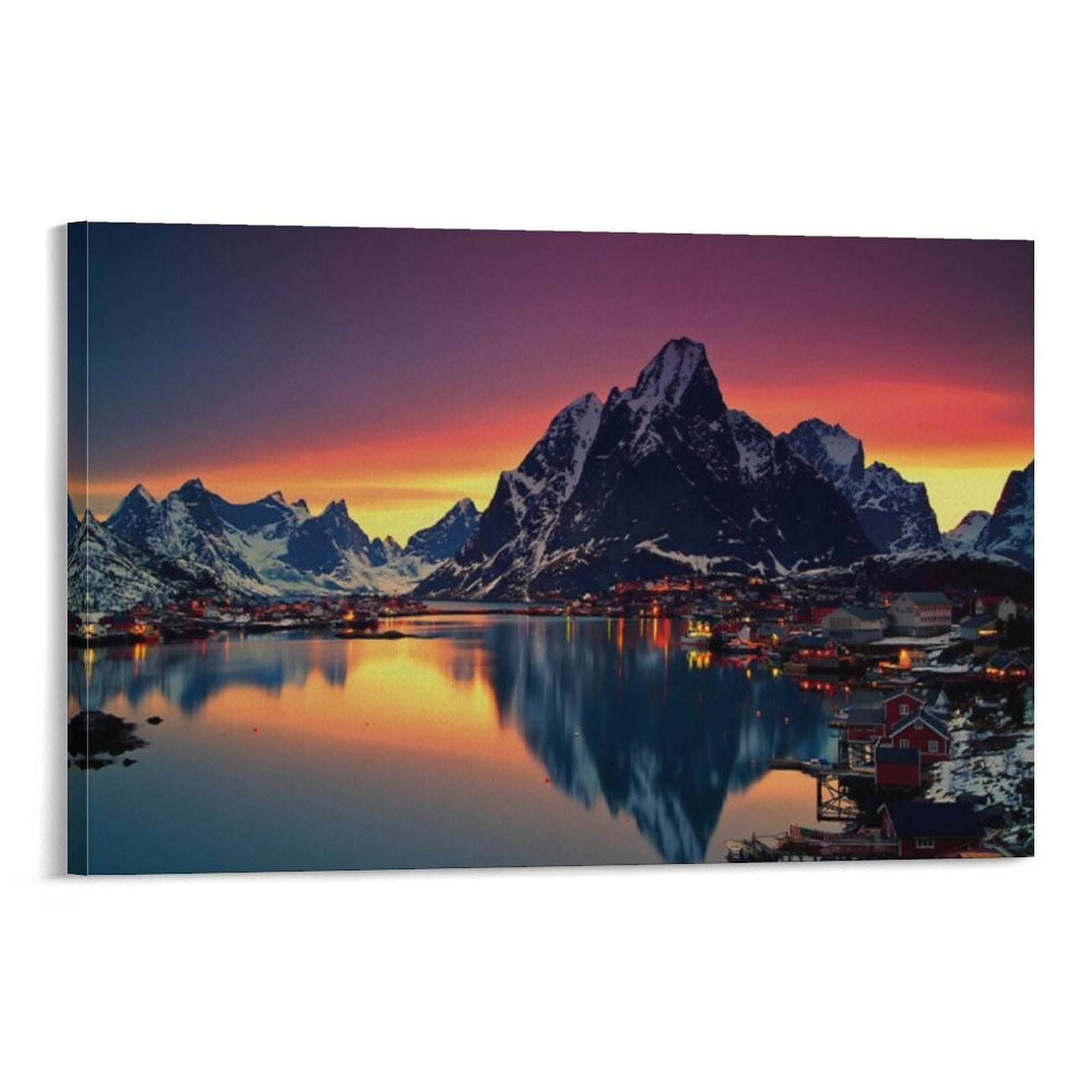 Mountain Landscape Painting Sunset Mountain Landscape Wall Art İceberg ...