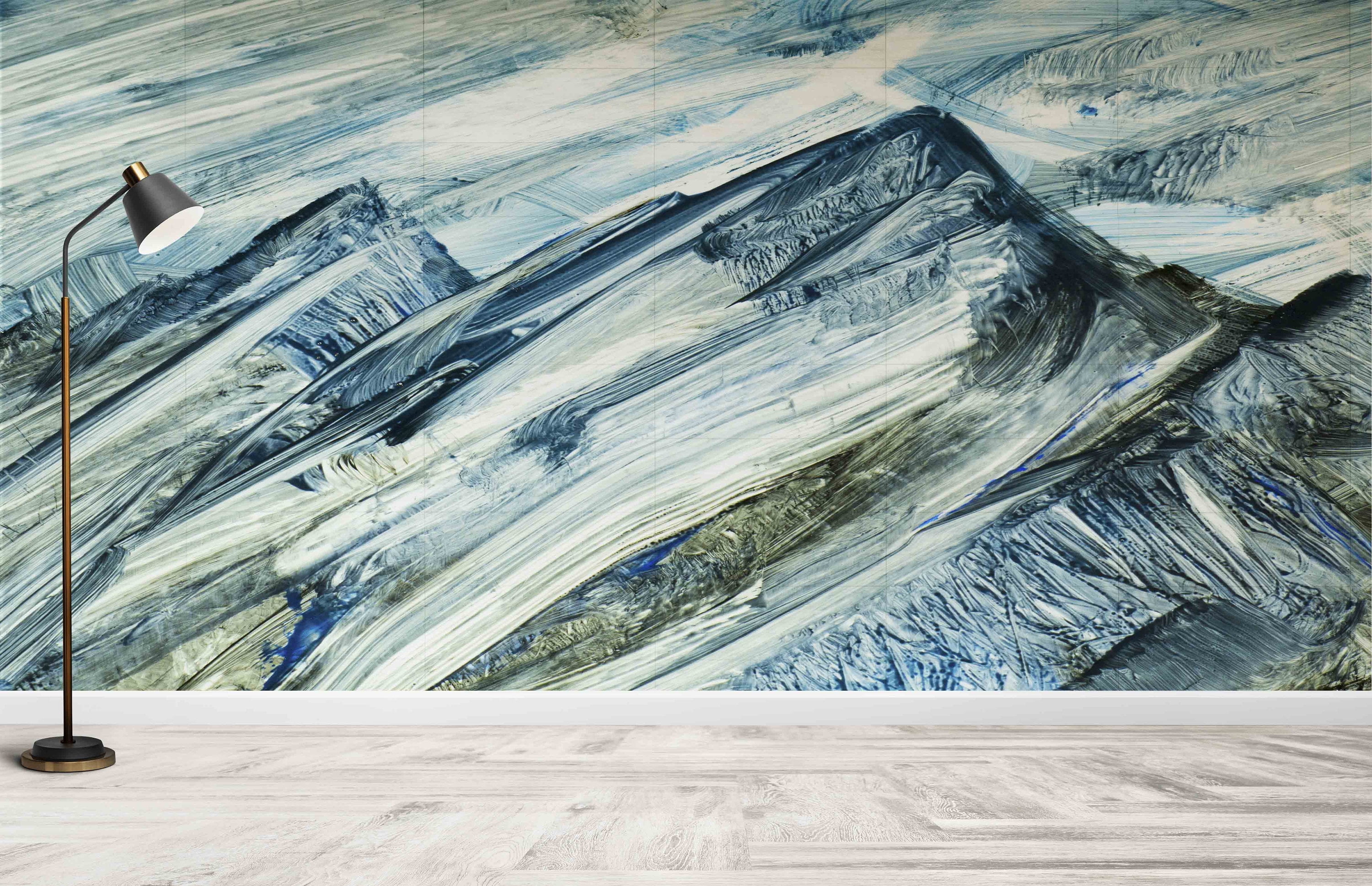 Mountain Landscape Wall Painting, Bright Wallpaper, 3d Wallpaper ...