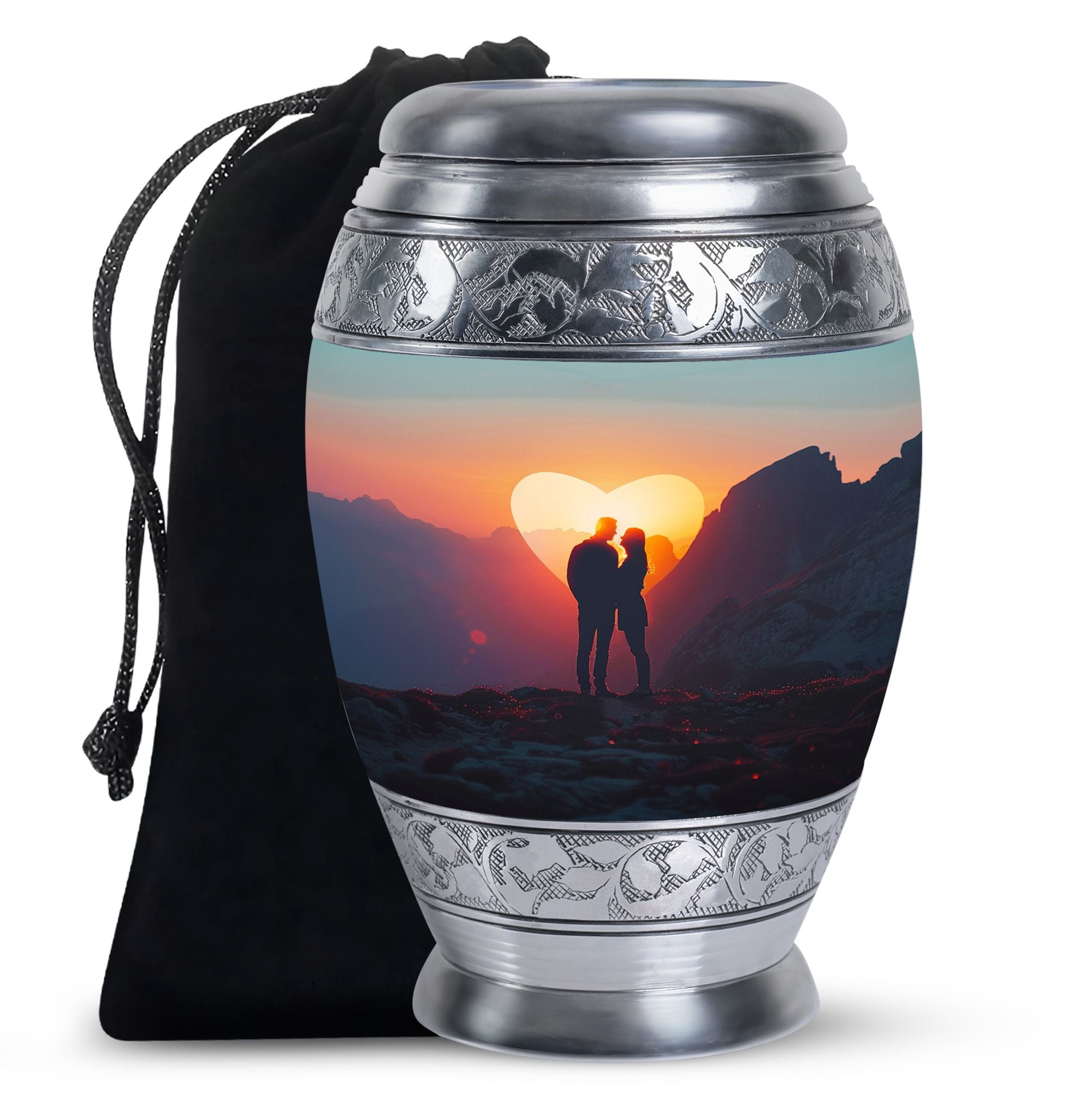 Mountain Large Cremation Decorative Urn, Splendor Of Aurora Borealis ...