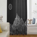 Mountain Line Semi Sheer Curtains Drapes for Living Room,Bedroom,French ...