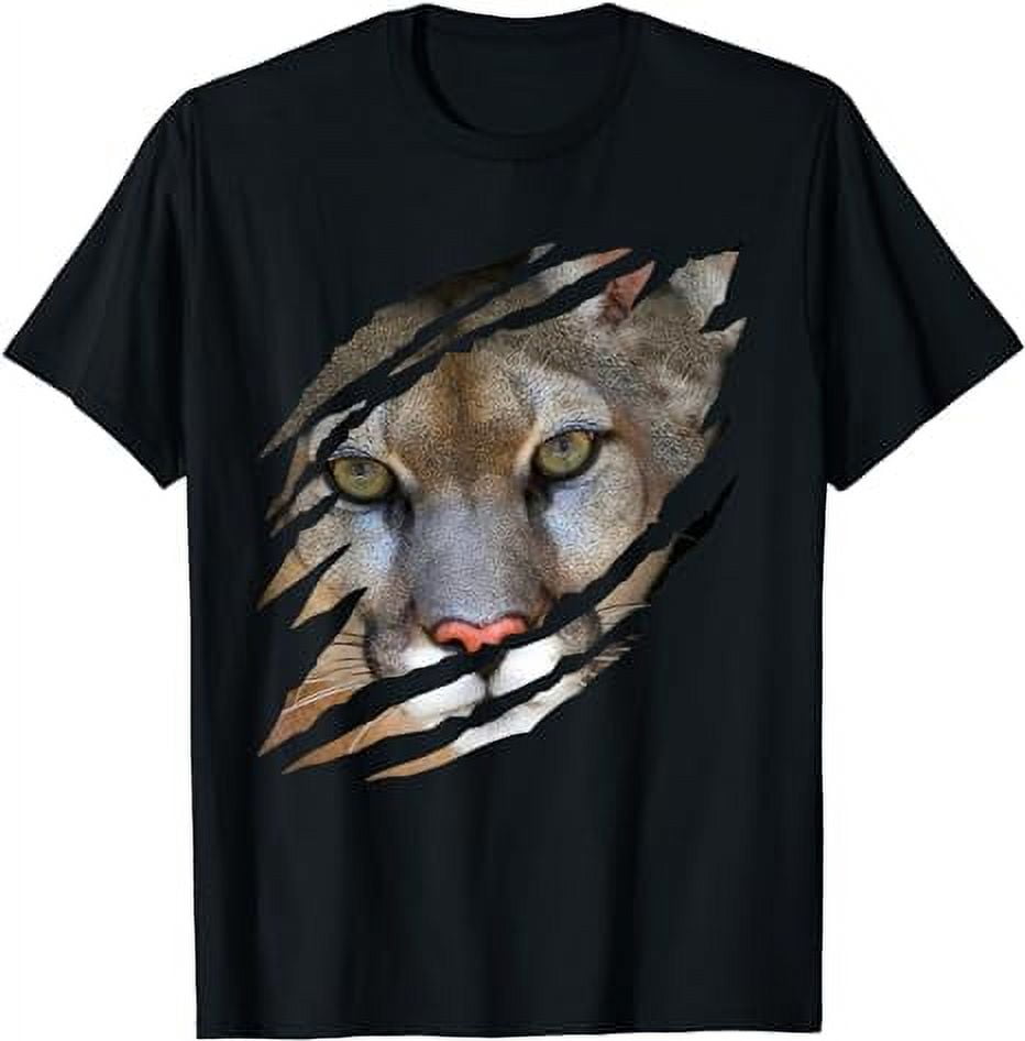 Mountain Lion Puma Cougar Claws Scratch Ripping Graphic T-Shirt ...