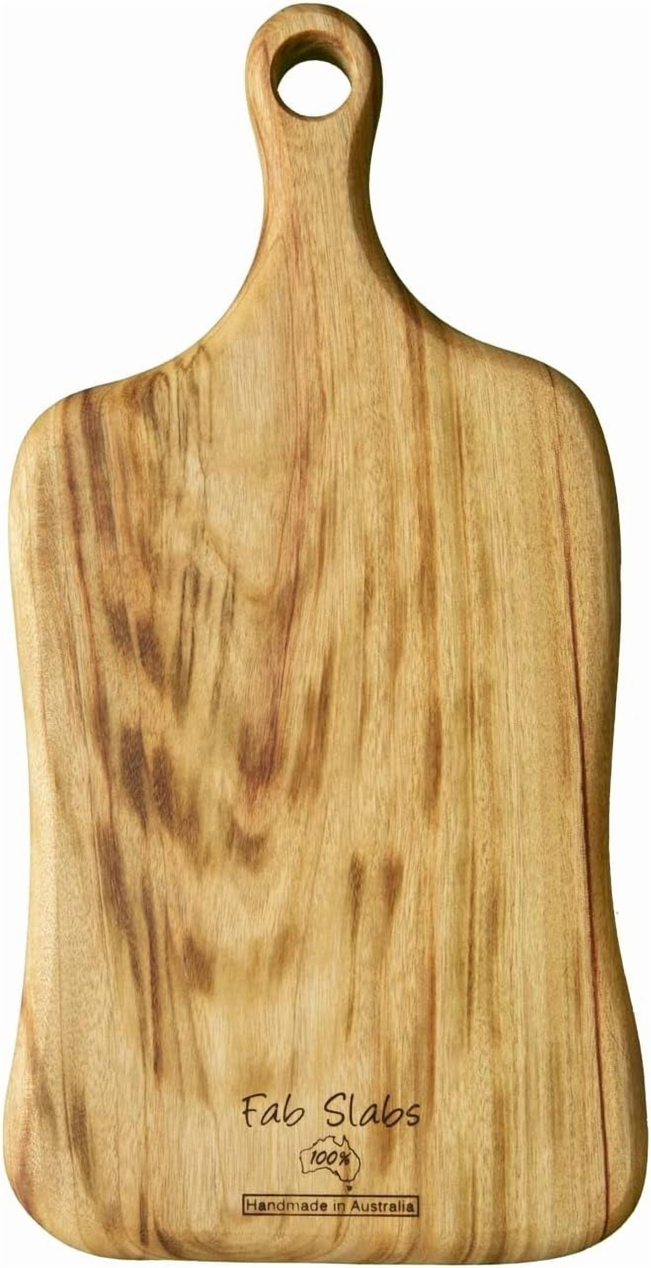 Mountain Lodge Natural Wood Medium Cutting Board with Handle for ...