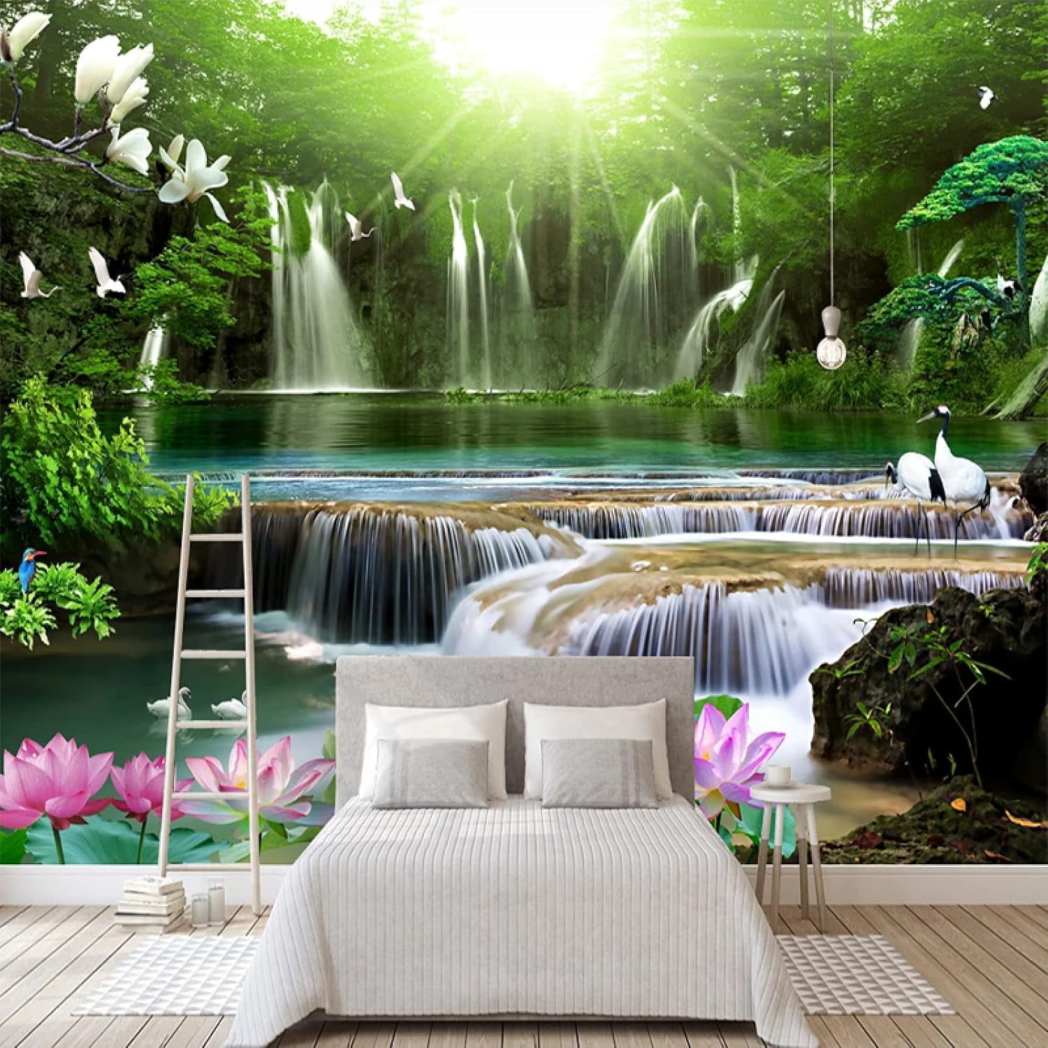 Mountain Lotus Forest 3D Photo Wallpaper, Nature Landscape Custom Wall ...