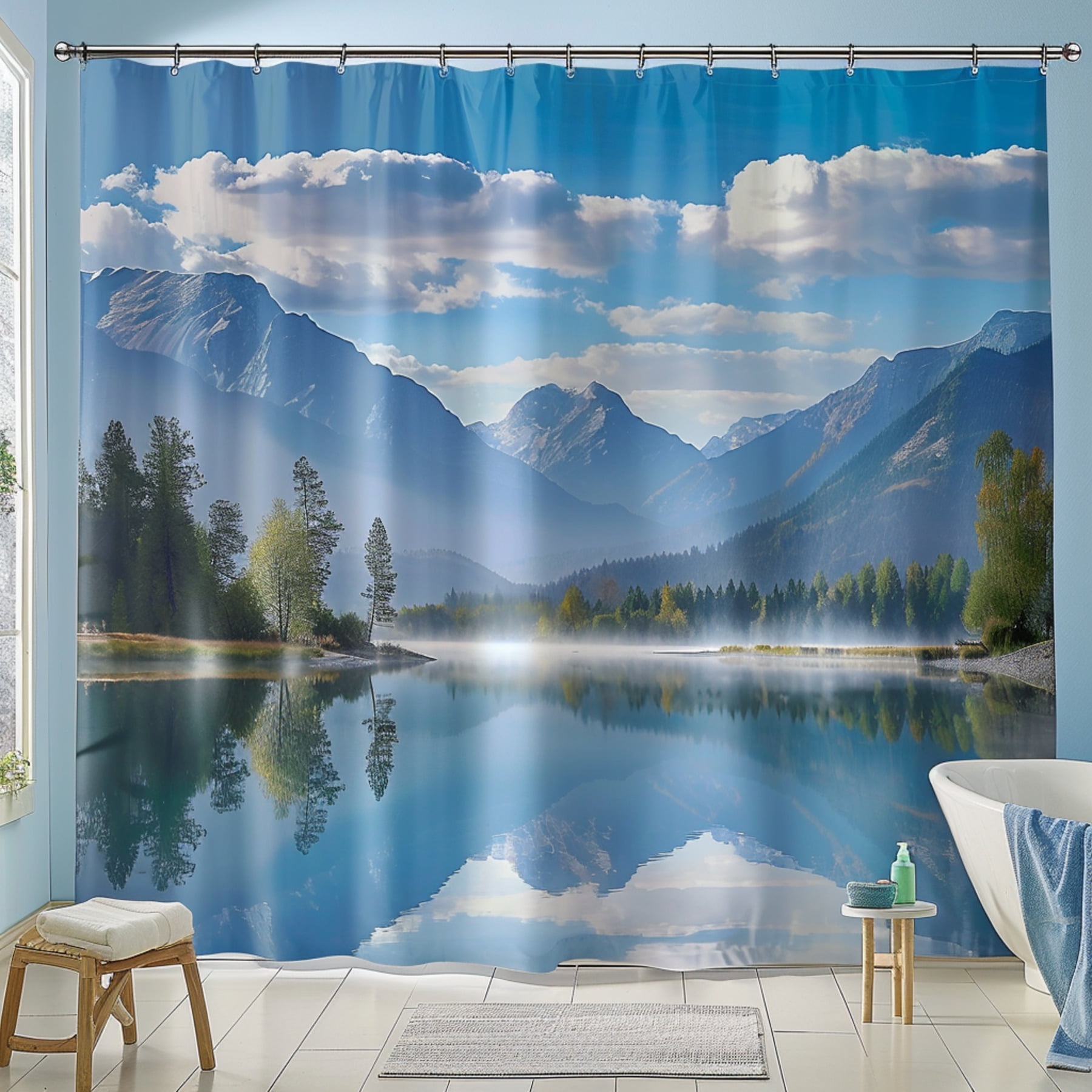 Mountain Majesty Shower Curtain Transform Your Bathroom with Stunning ...