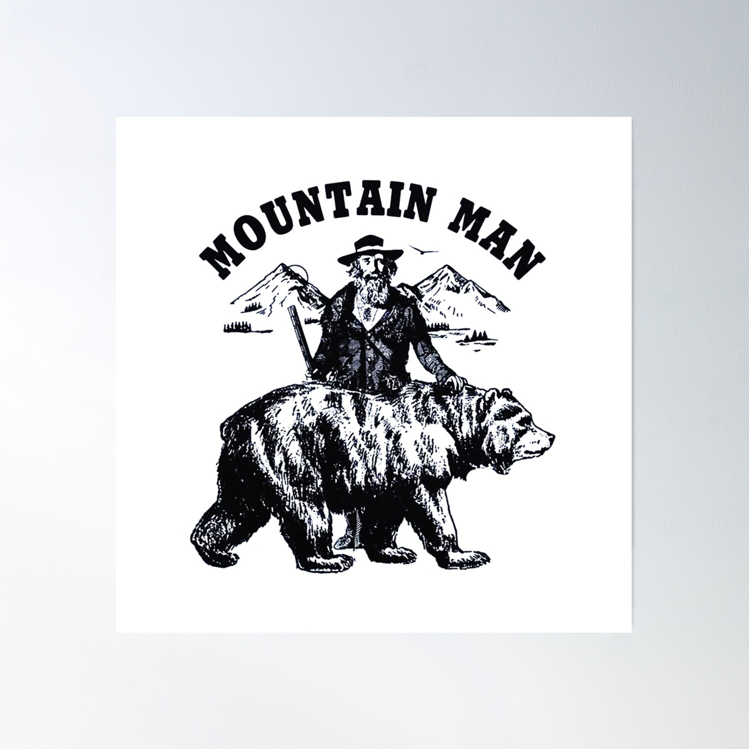 Mountain Man Poster Wall Art, Modern Wall Decor, 16x16 UNFRAMED ...
