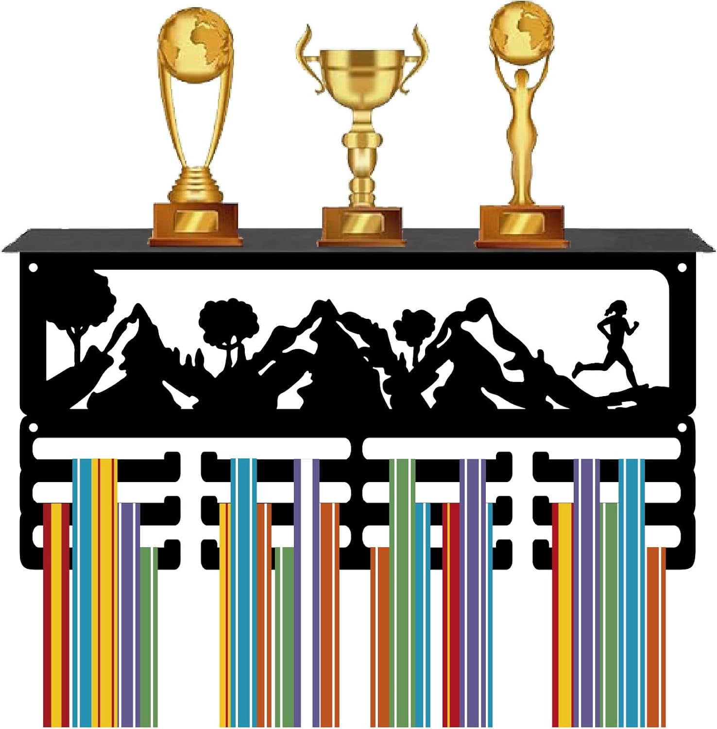 Mountain Medal Hanger Display Troy Holder Shelf Metal Black Runner ...
