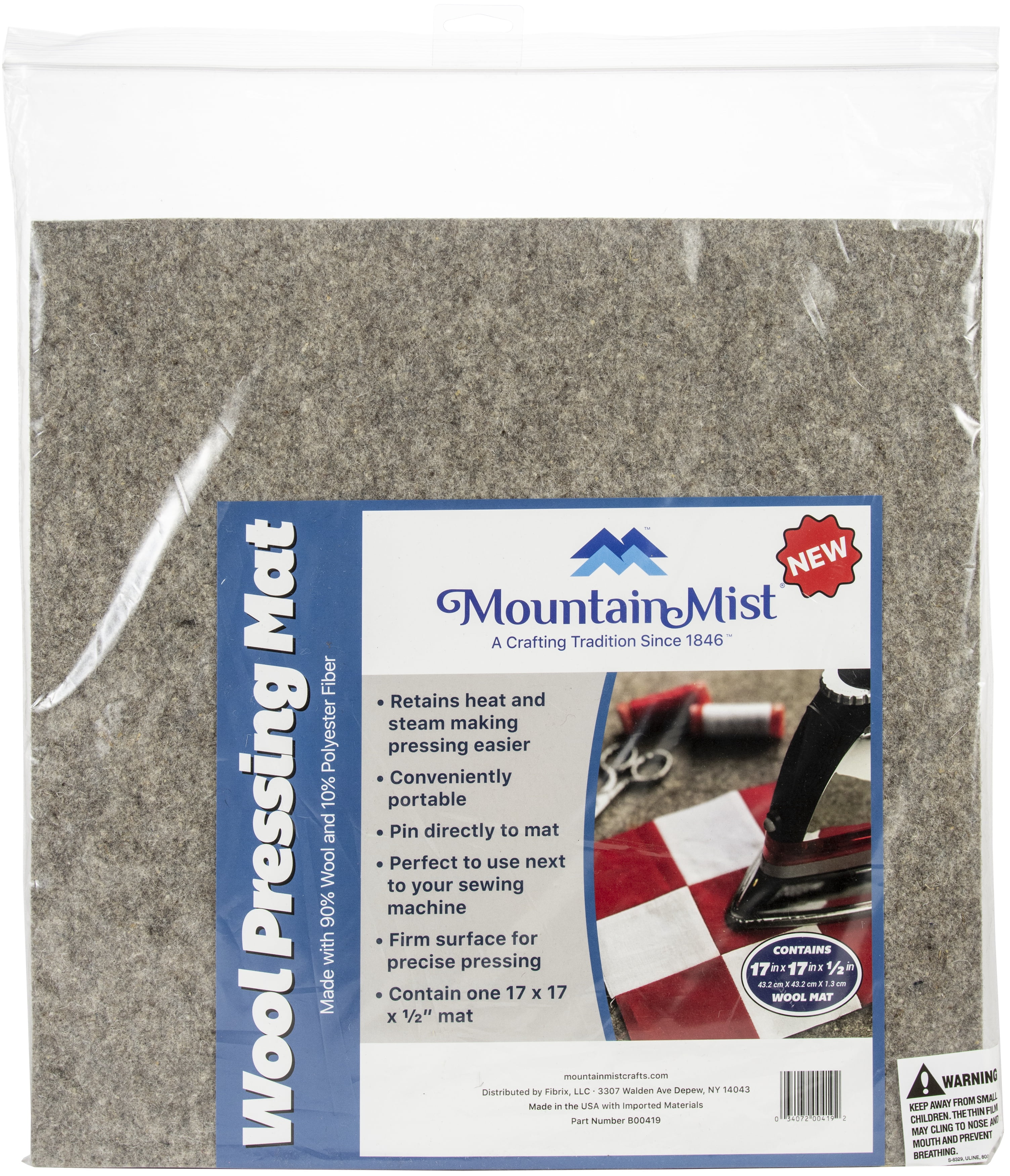 Mountain Mist Wool Pressing Mat 17"X17"X.5"-Grey - Walmart.com