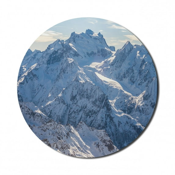 Mountain Mouse Pad for Computers, Snowy Mountain Scene Under the Sky ...