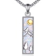 Mountain Necklace Sterling Silver Opal Mountain Pendant Necklace Nature ...