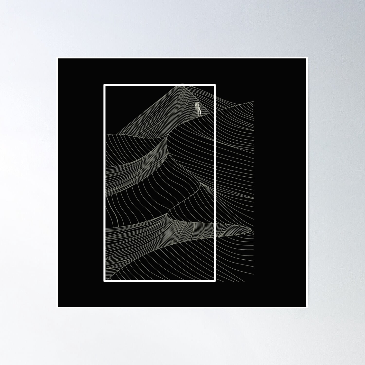 Mountain Outline Hand Draw Poster Wall Art, Modern Wall Decor, 16x16 ...