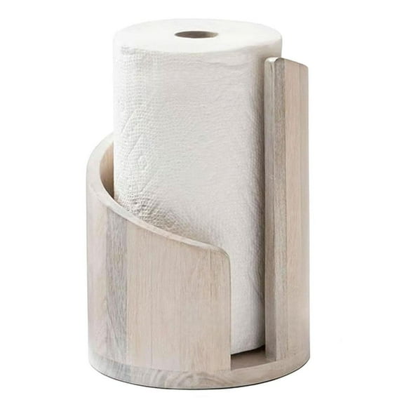 Mountain Paper Towel Holder Countertop with Mango Wood Round Base and ...