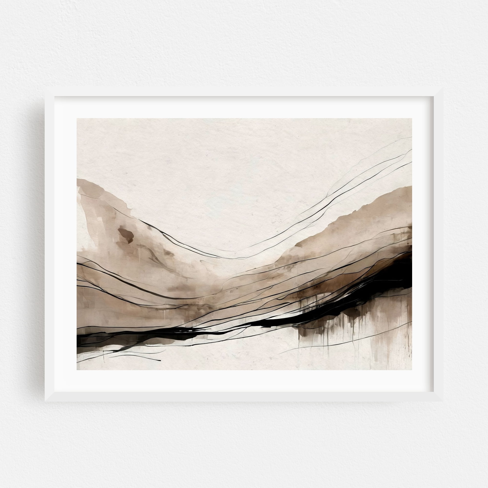 Mountain Pass - Digital Art Abstract Minimalist Line Art Modern Art ...