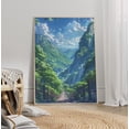 Mountain Path Rock Waterfalls Botanical Nature Art Greenery Pathway ...