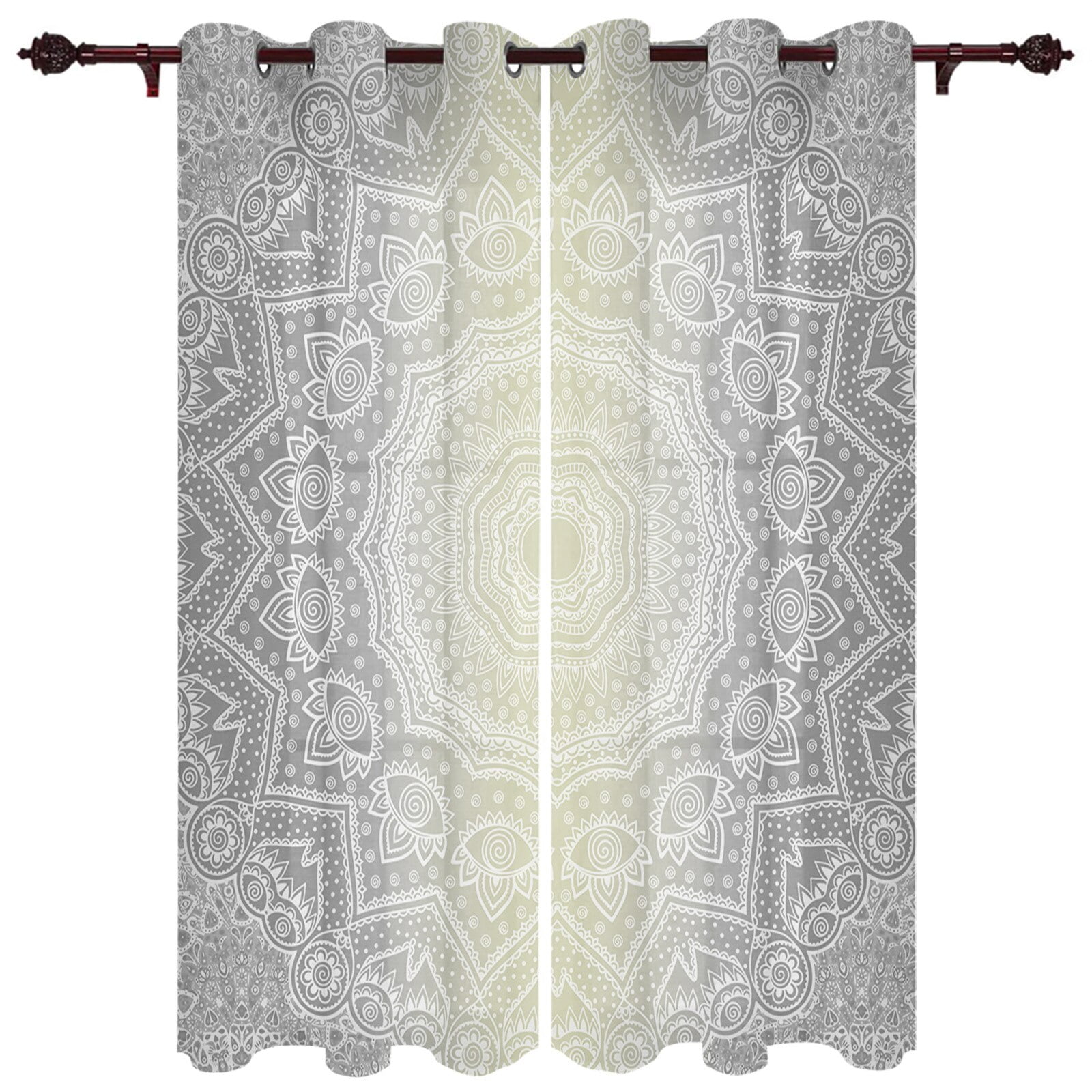 Mountain Peak Ice Snow Kitchen Curtain Kids Bedroom Living Room Balcony ...