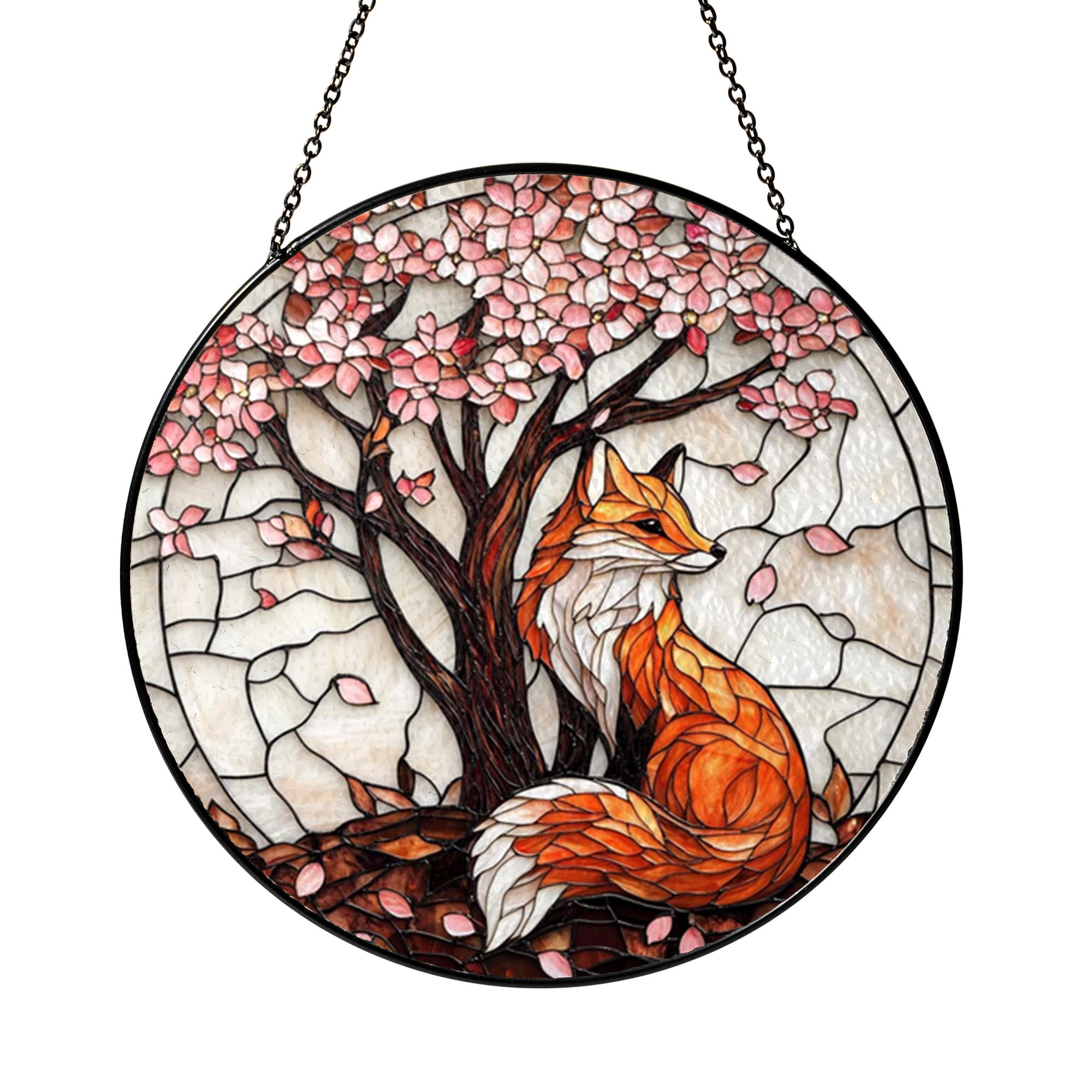 Mountain Poppy Sunset Stained Glass Style Suncatcher, Decorative Window ...