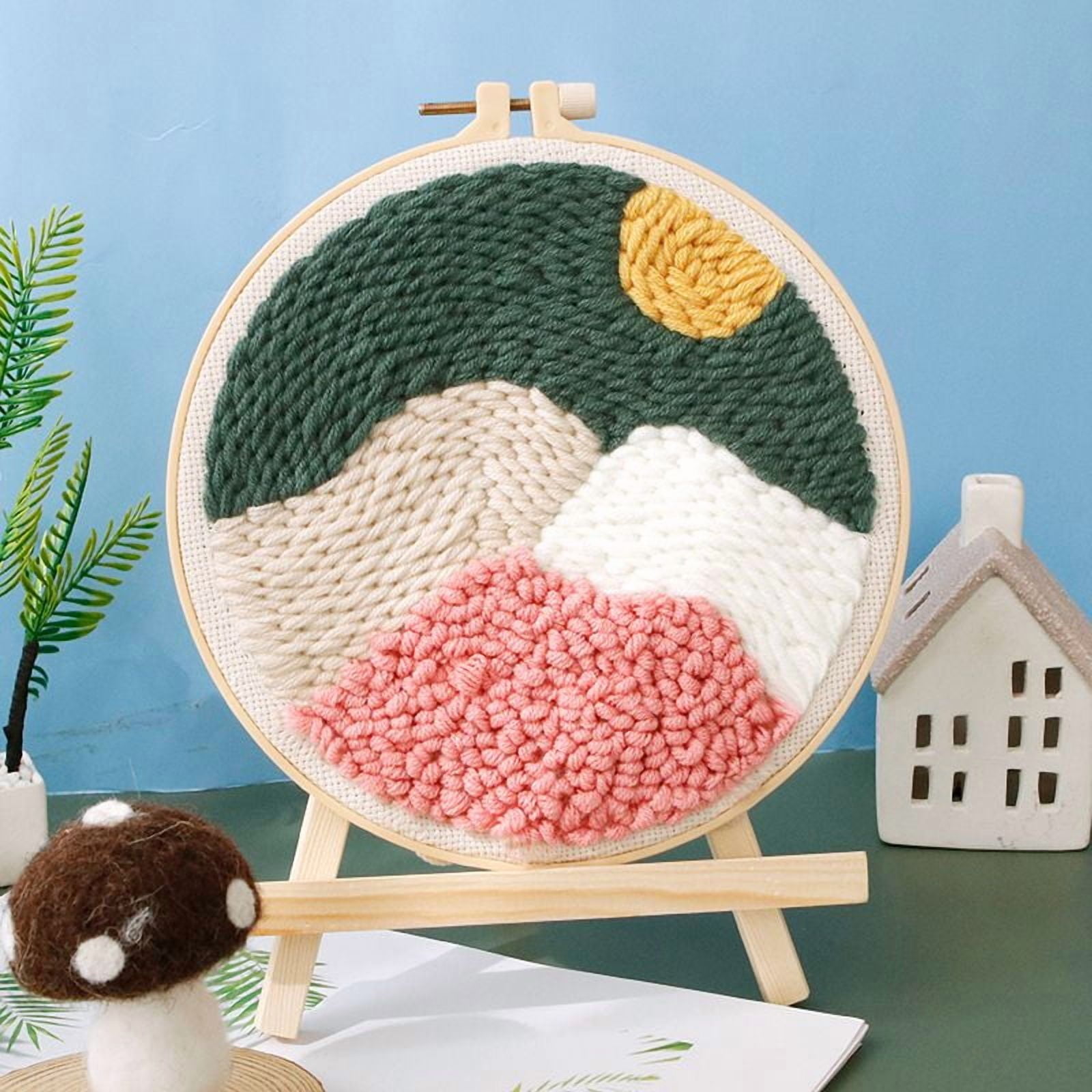 Mountain Punch Needle Kits Adults Beginner, Handcraft DIY Craft Hoop ...