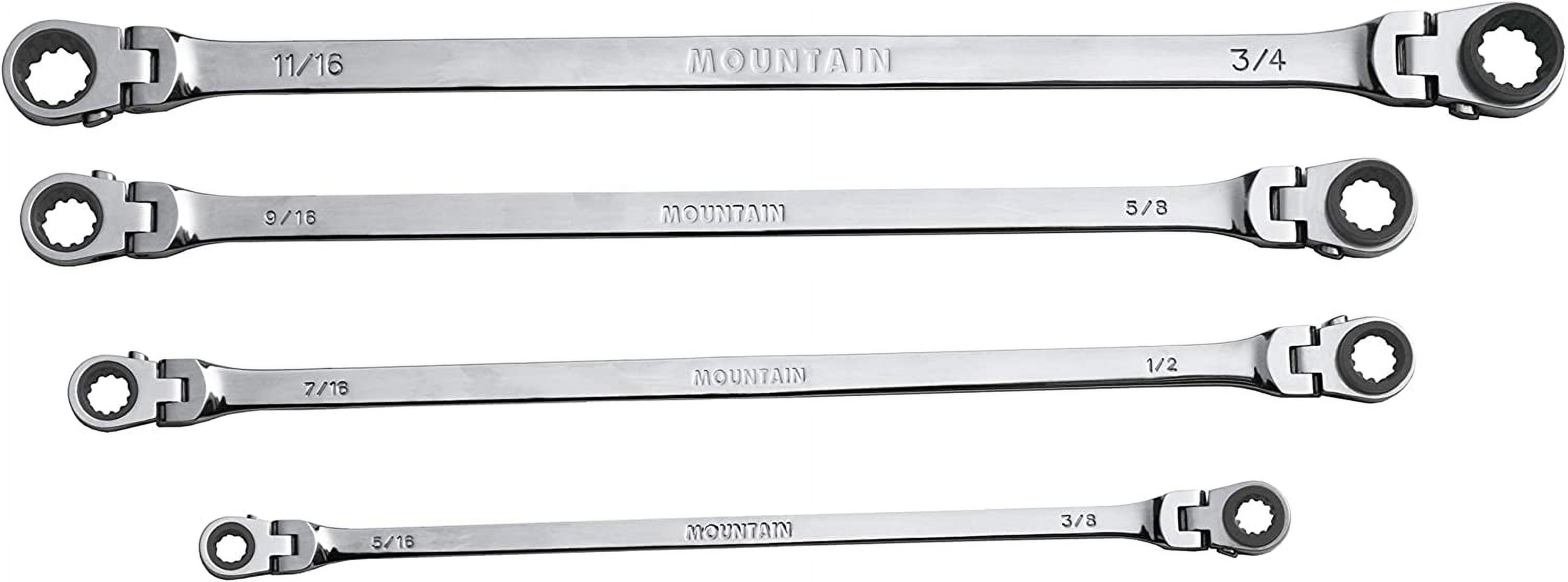 Mountain RF7 SAE Reversible Double Raised Box Ratcheting Wrench Set ...
