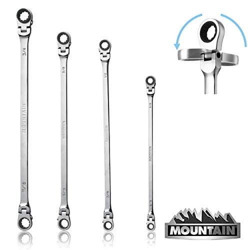Mountain RF7 SAE Reversible Double Raised Box Ratcheting Wrench Set ...