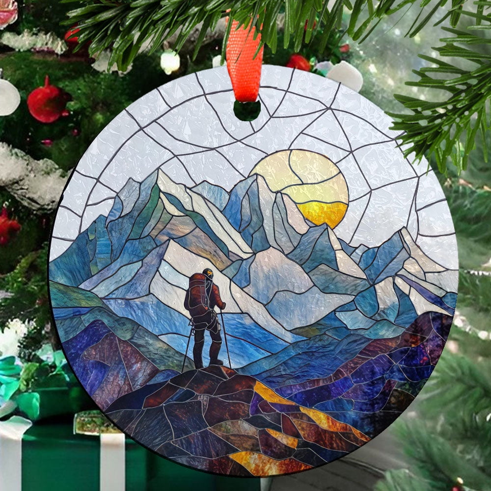 Mountain Range Ornament Suncatcher, Sunset Scenery Suncatcher, Window ...