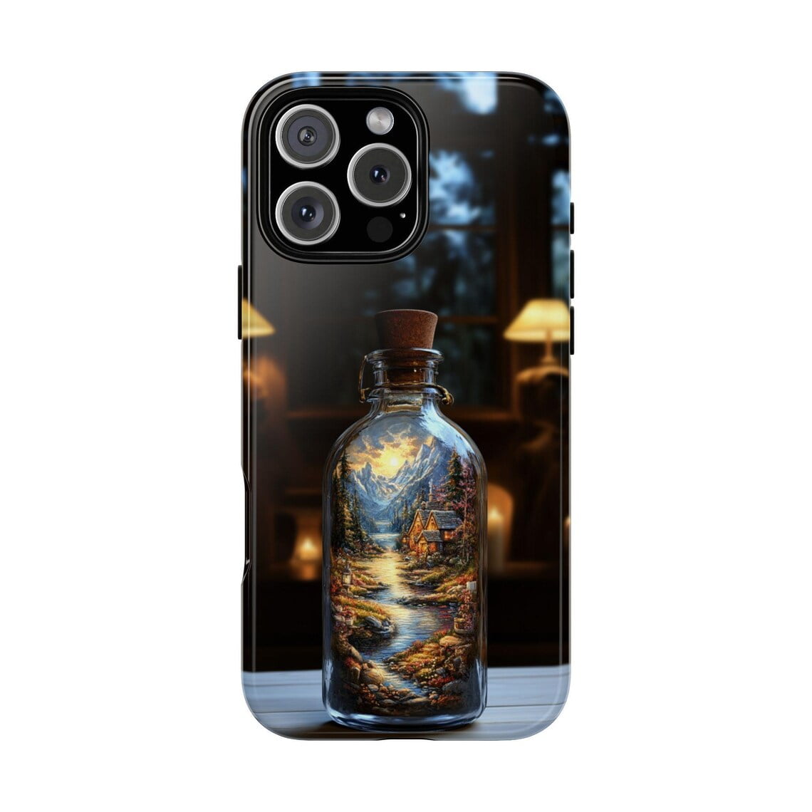 Mountain River Cabin Scenic Wilderness Landscape Art Phone Case with ...