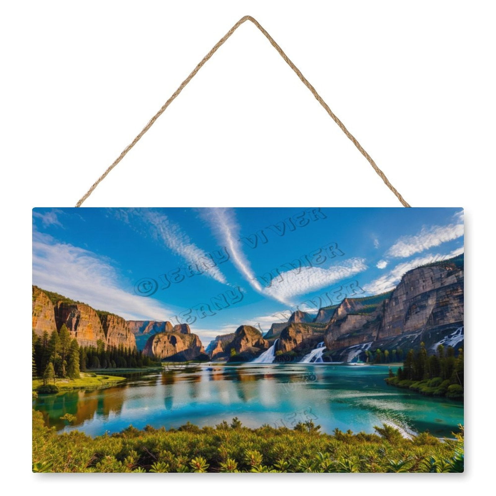 Mountain River Rustic Wood Hanging Sign Farmhouse Porch Home Hanging ...