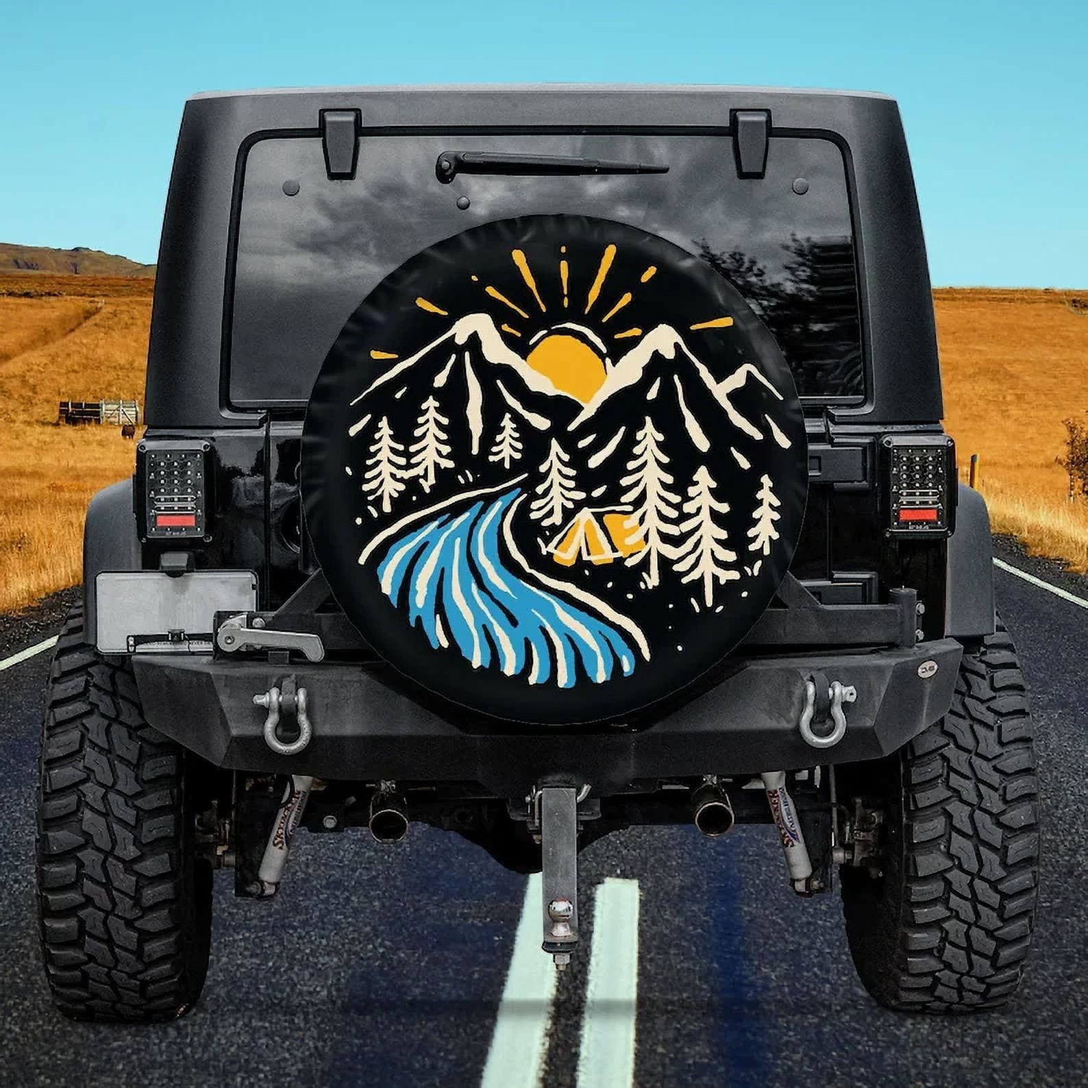 Mountain Road With Compass Tire Cover 4WD 4x4 SUV Navigation Spare ...