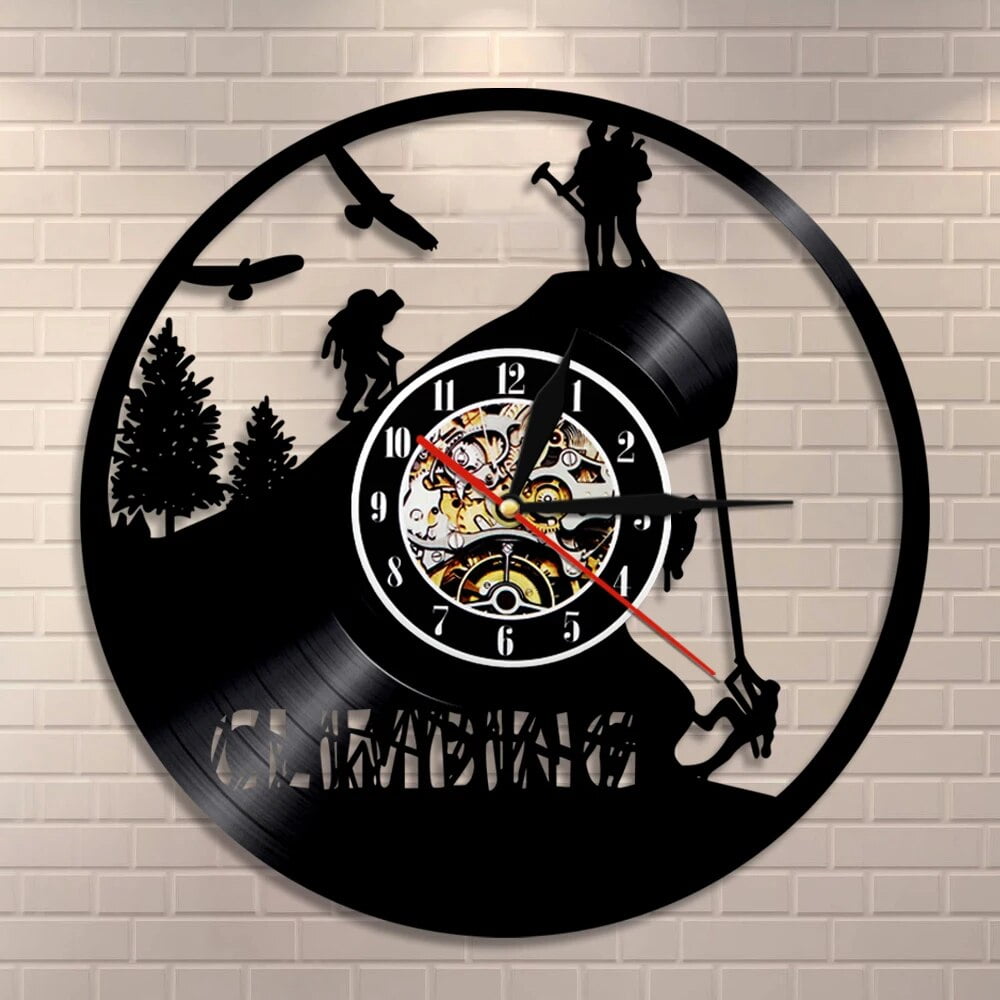 Mountain Rock Climbing Home Decor Vinyl Wall Clock,Vinyl Record Clock ...
