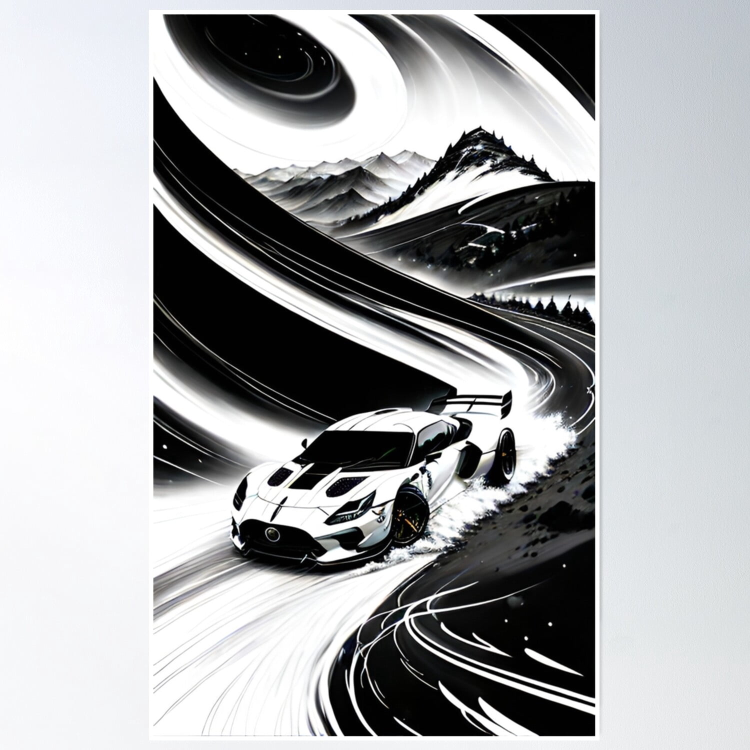 Mountain Rush Dancing Wheels Poster Wall Art, Modern Wall Decor, 12x18 ...