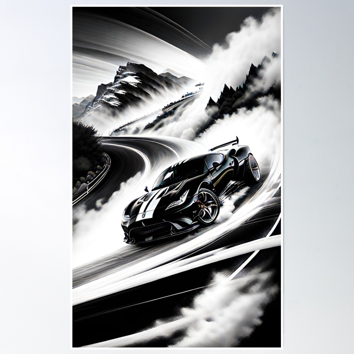 Mountain Rush Dancing Wheels Poster Wall Art, Modern Wall Decor, 8x12 ...