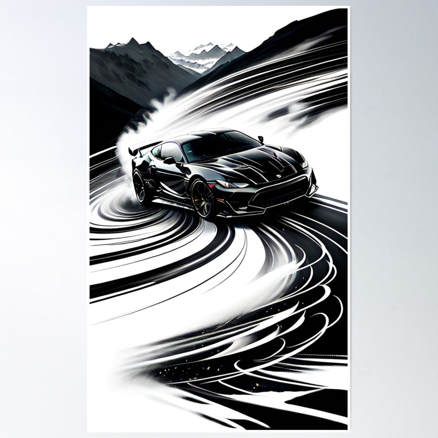 Mountain Rush Dancing Wheels Poster Wall Art, Modern Wall Decor, 8x12 ...