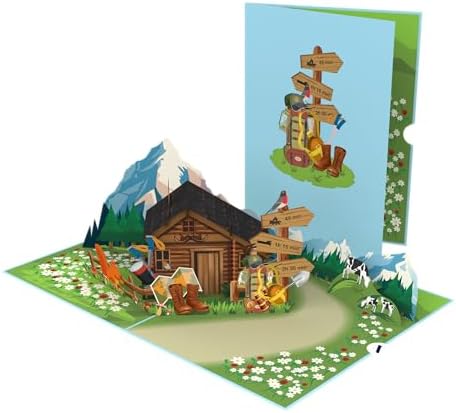 Mountain Scene Hiking Pop Up Card, Blank Hiking Pop Up Card, All ...