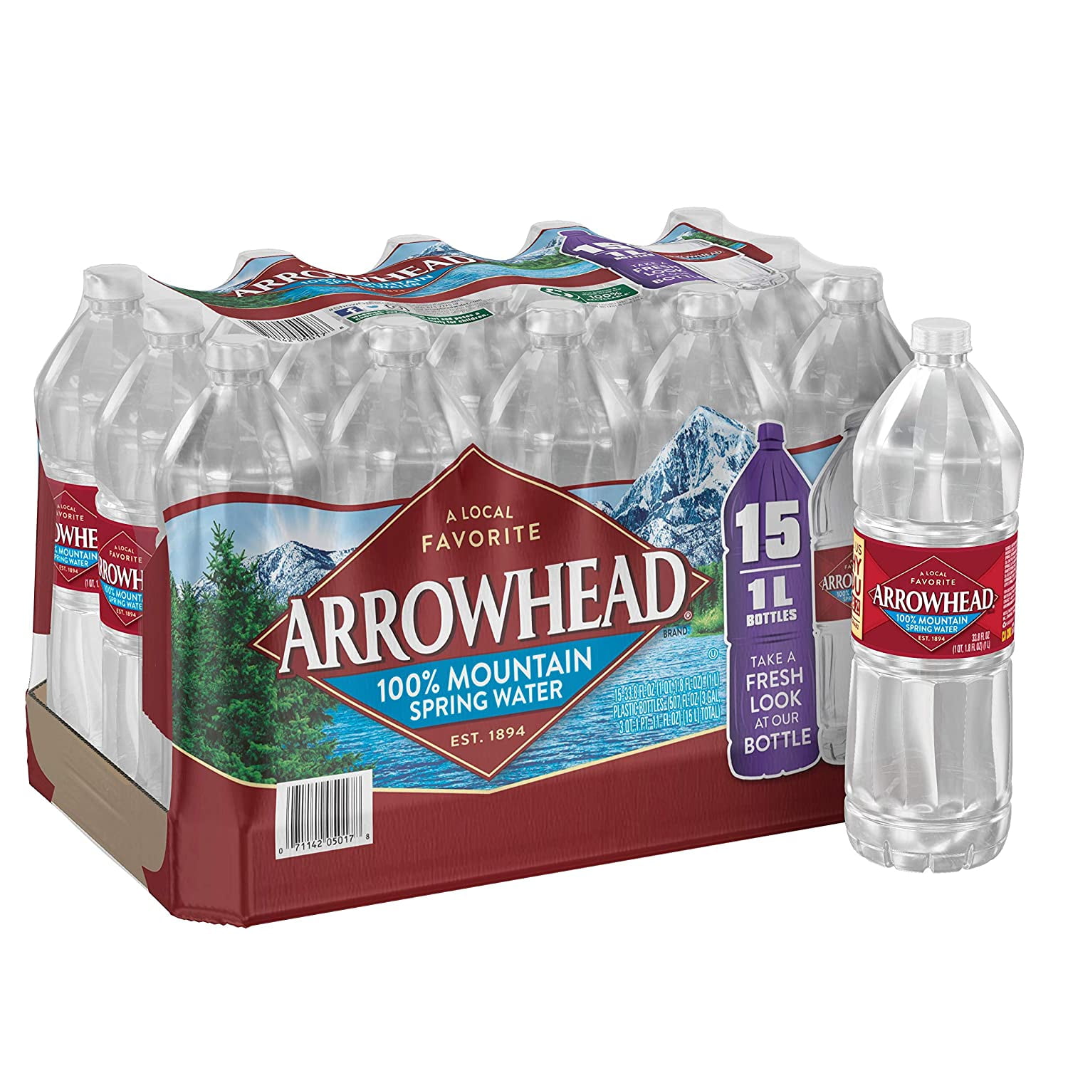 Mountain Spring Water, 33.8 Fl. Oz., Pack of 15 - Walmart.com