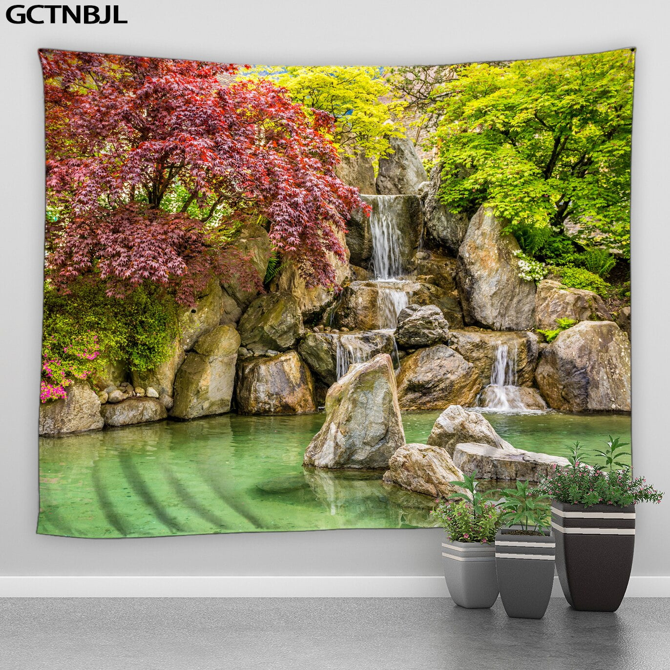 Mountain Stone Nature scenery Tapestry Wall Hanging Forest Landscape ...