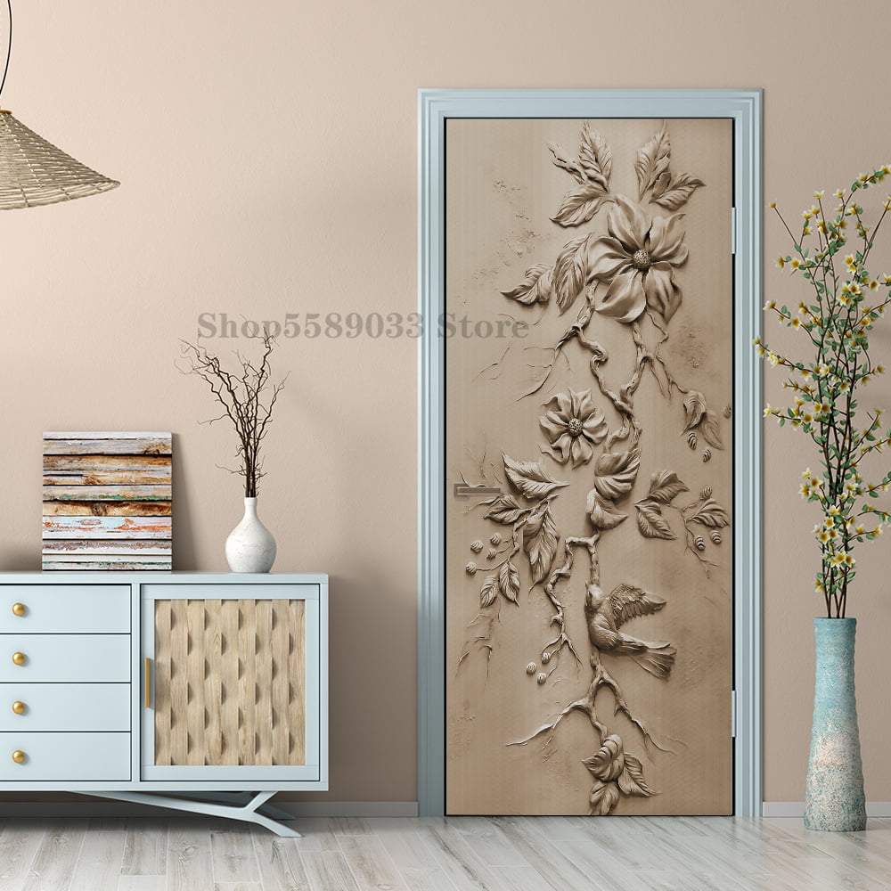 Mountain Stream Scenery Photo Wallpaper Door Sticker Living Room ...