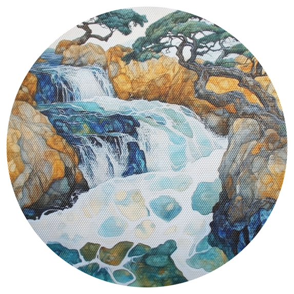 Mountain Streams 15.4in Diameter PVC Plate Mat, Heat-Resistant and ...