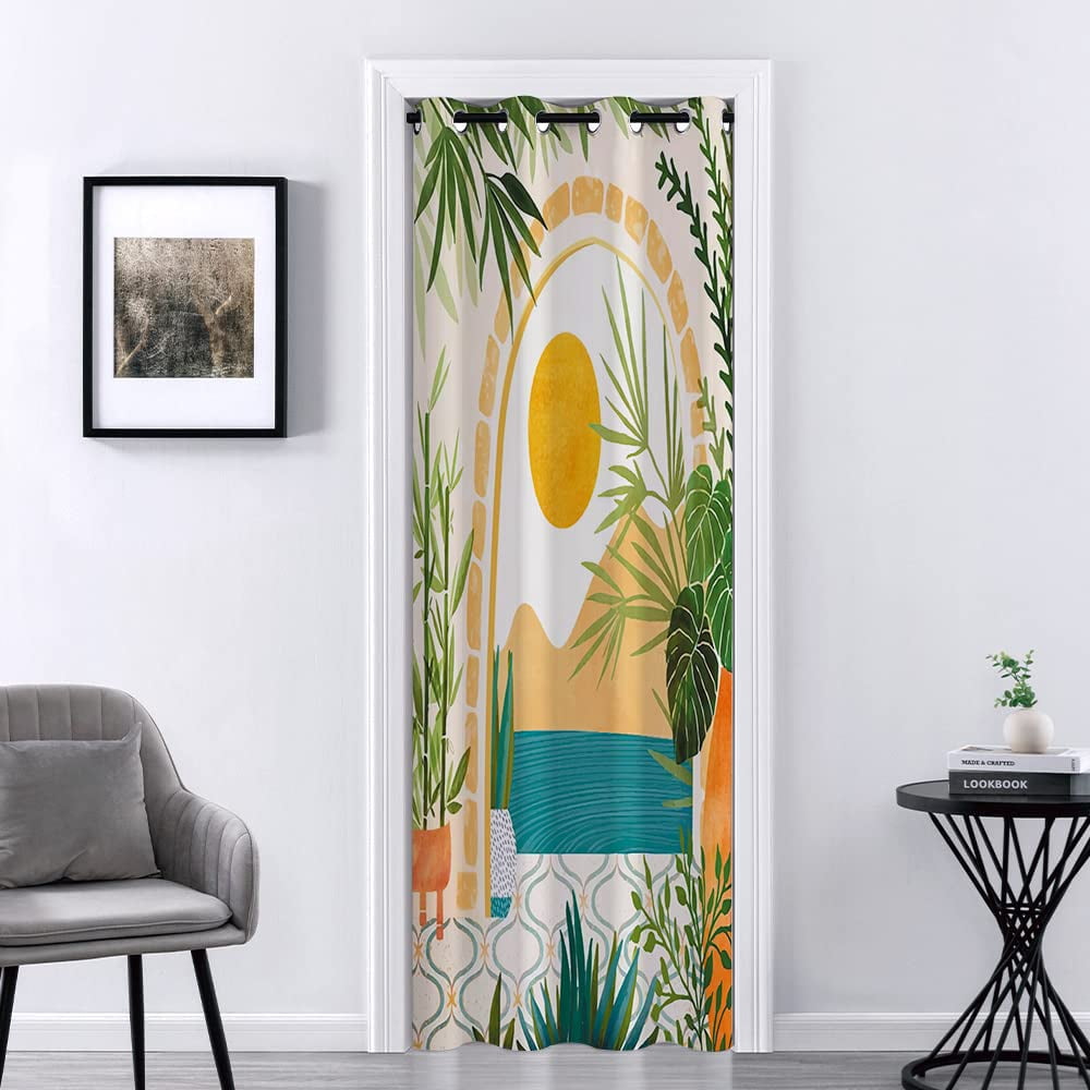 Mountain Sun Door Curtains Doorway Privacy Sliding Closet Curtain for ...