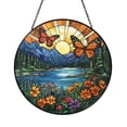 Mountain Sunrise with Butterflies Stained Glass Suncatcher – Nature ...