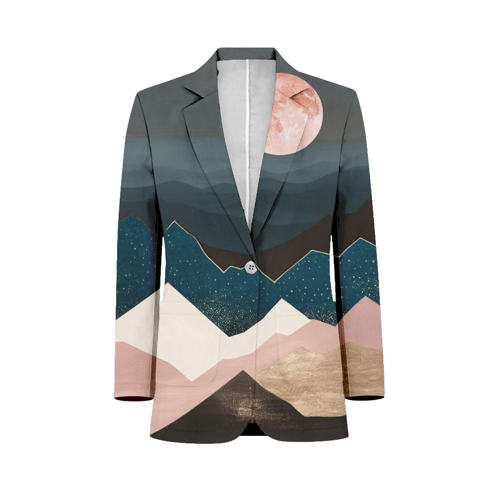 Mountain Sunset Glow Art Customized Men's Suits full man Shawl Collar ...