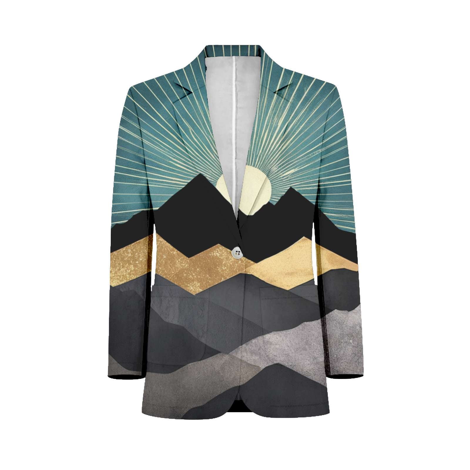 Mountain Sunset Glow Art Customized Men's Suits full man Shawl Collar ...