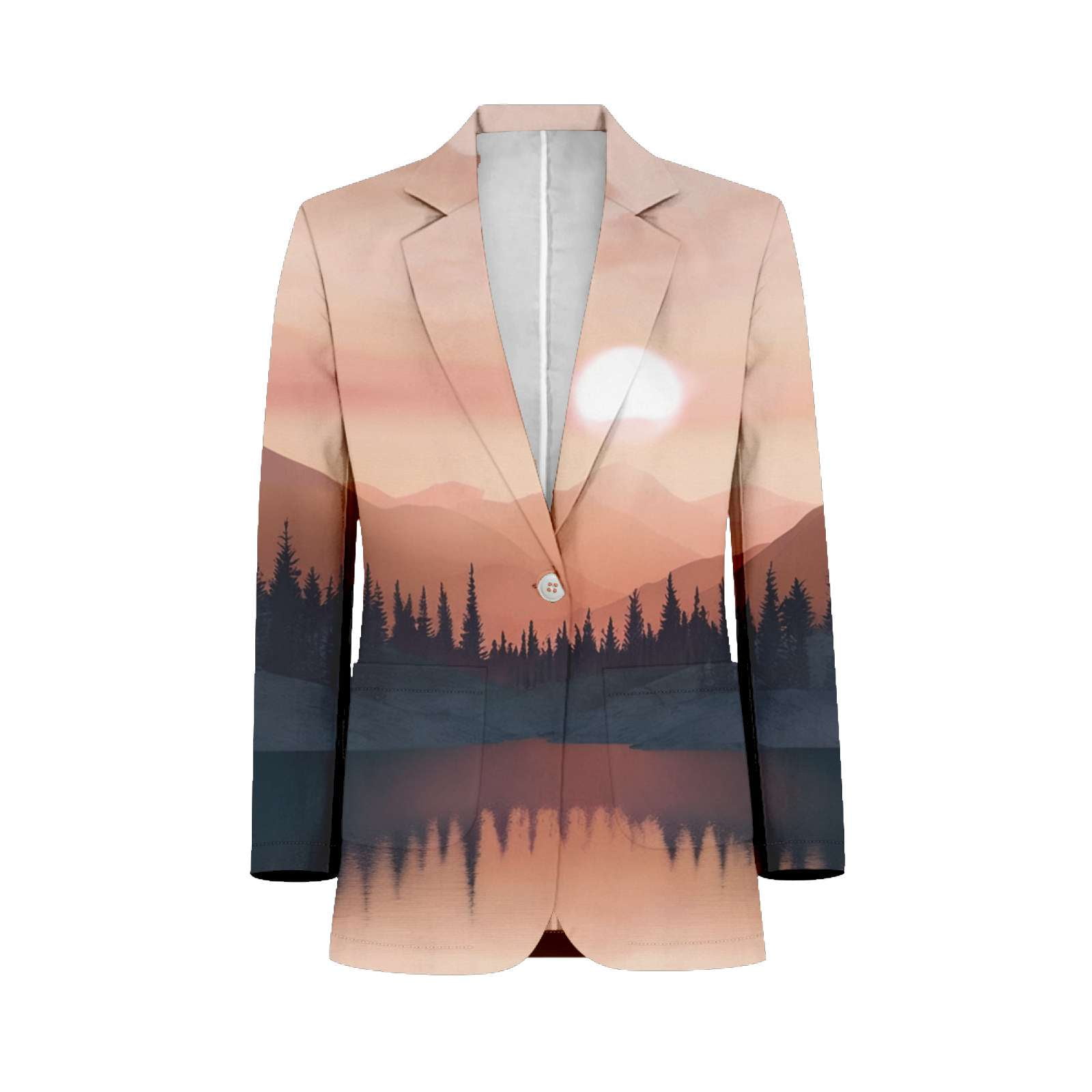 Mountain Sunset Landscape Art Customized Men's Suits full man Shawl ...
