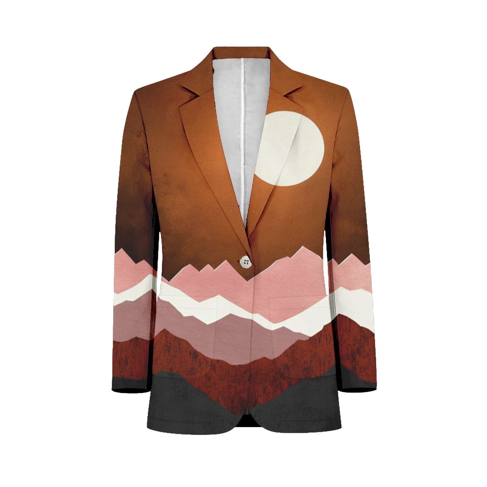 Mountain Sunset Landscape Art Customized Men's Suits full man Shawl ...